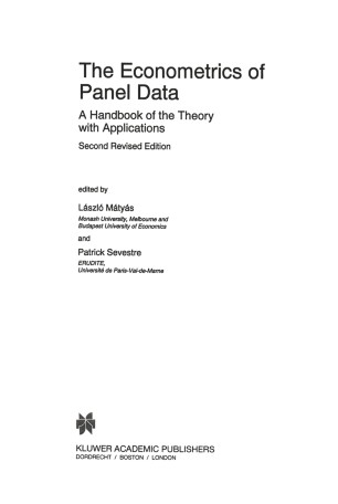 The Econometrics of Panel Data | SpringerLink
