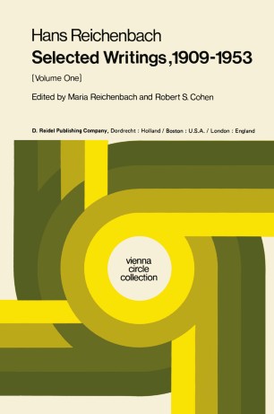 Hans Reichenbach Selected Writings 1909–1953 | SpringerLink