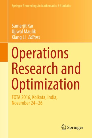Operations Research and Optimization | SpringerLink