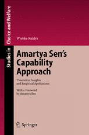Sen's Capability Approach to Welfare Economics | SpringerLink