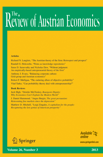 The Review of Austrian Economics | Volume 16, Issue 1
