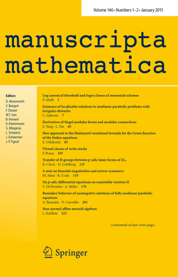 manuscripta mathematica | Volume 140, Issue 1-2