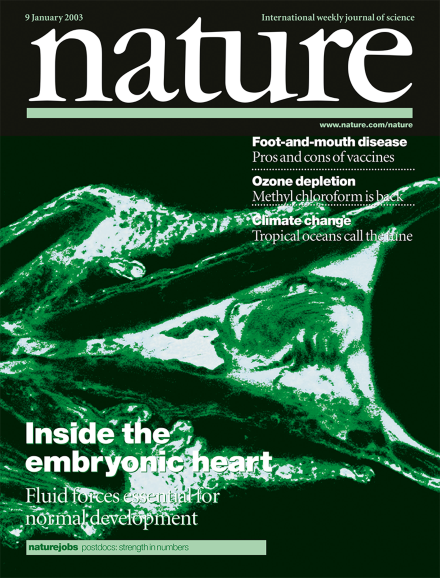 Volume 421 Issue 6919, 9 January 2003