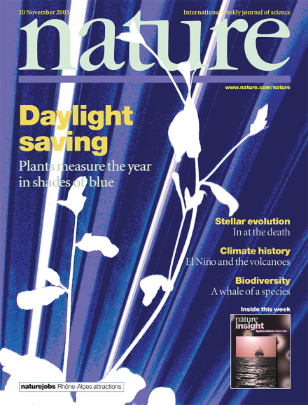 Volume 426 Issue 6964 20 November 2003 