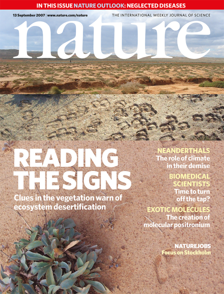 Volume 449 Issue 7159, 13 September 2007