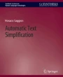 Automatic Text Simplification | SpringerLink