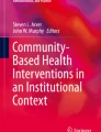 Community-Based Interventions: Philosophy and Action | SpringerLink