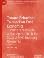 Transaction Cost Economics | Springer Nature Link