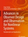 Observer Design for Nonlinear Systems | SpringerLink