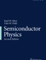 Basic Semiconductor Physics | SpringerLink