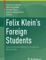 Felix Klein: Visions for Mathematics, Applications, and Education ...