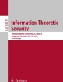 Non-Interactive and Information-Theoretic Secure Verifiable Secret Sharing | SpringerLink