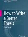How To Write Your First Thesis | SpringerLink