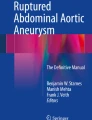 Ruptured Abdominal Aortic Aneurysm (rAAA) | SpringerLink