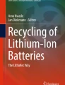 LCA for lithium battery recycling technology-recent progress | Ionics ...