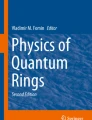 Physics of Quantum Rings | Springer Nature Link