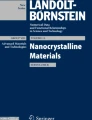Nanocrystalline Materials | SpringerLink